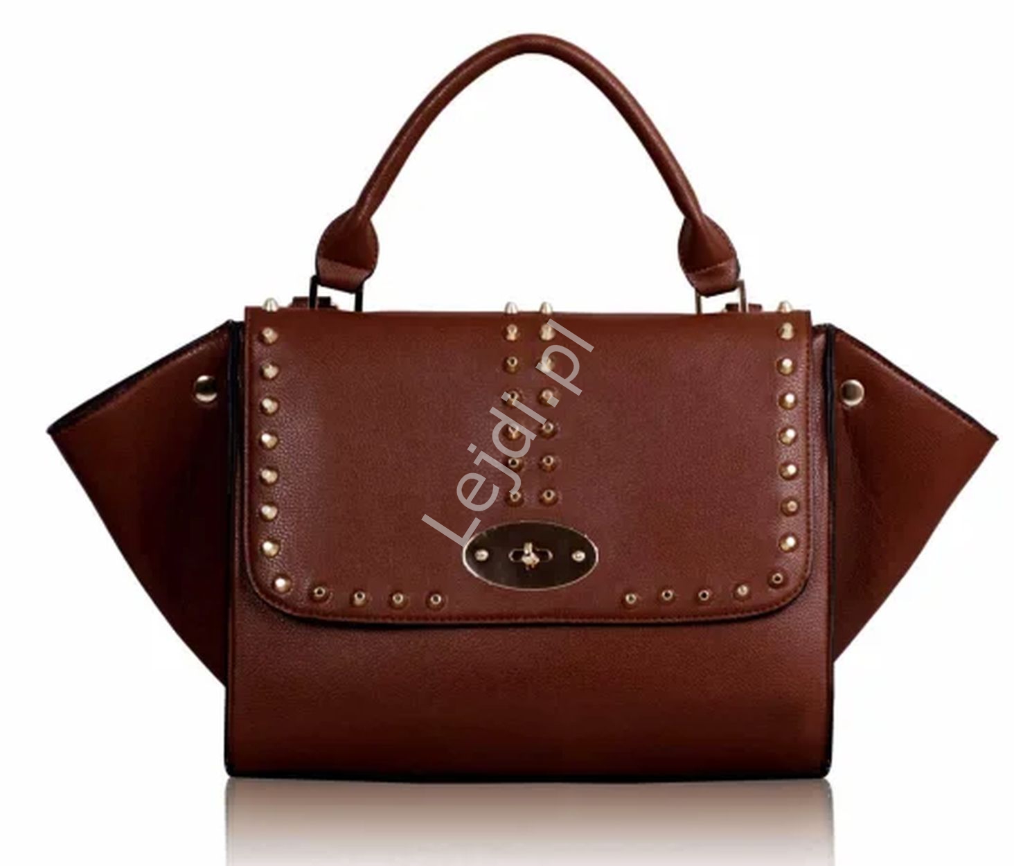 Burgundowa torebka z jetami, modna torebka damska 0178